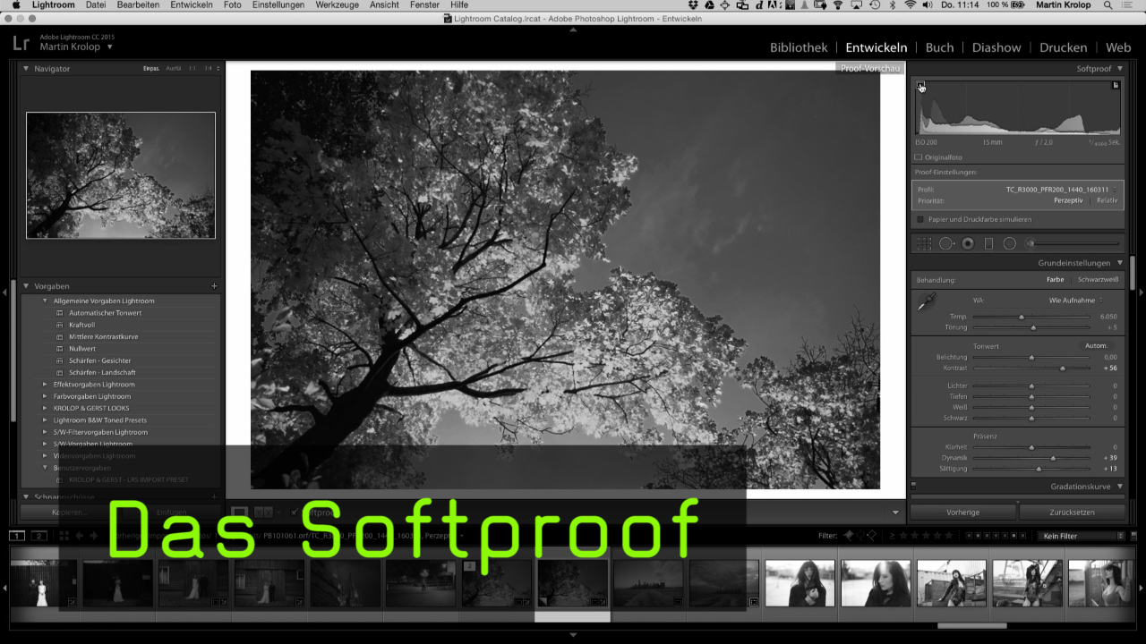 Video: Softproof in Lightroom, Anleitung von Martin Krolop
