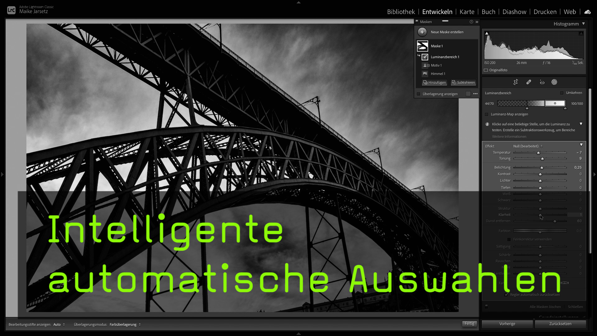 Video Intelligente Auswahlen Bei Der Raw Entwicklung