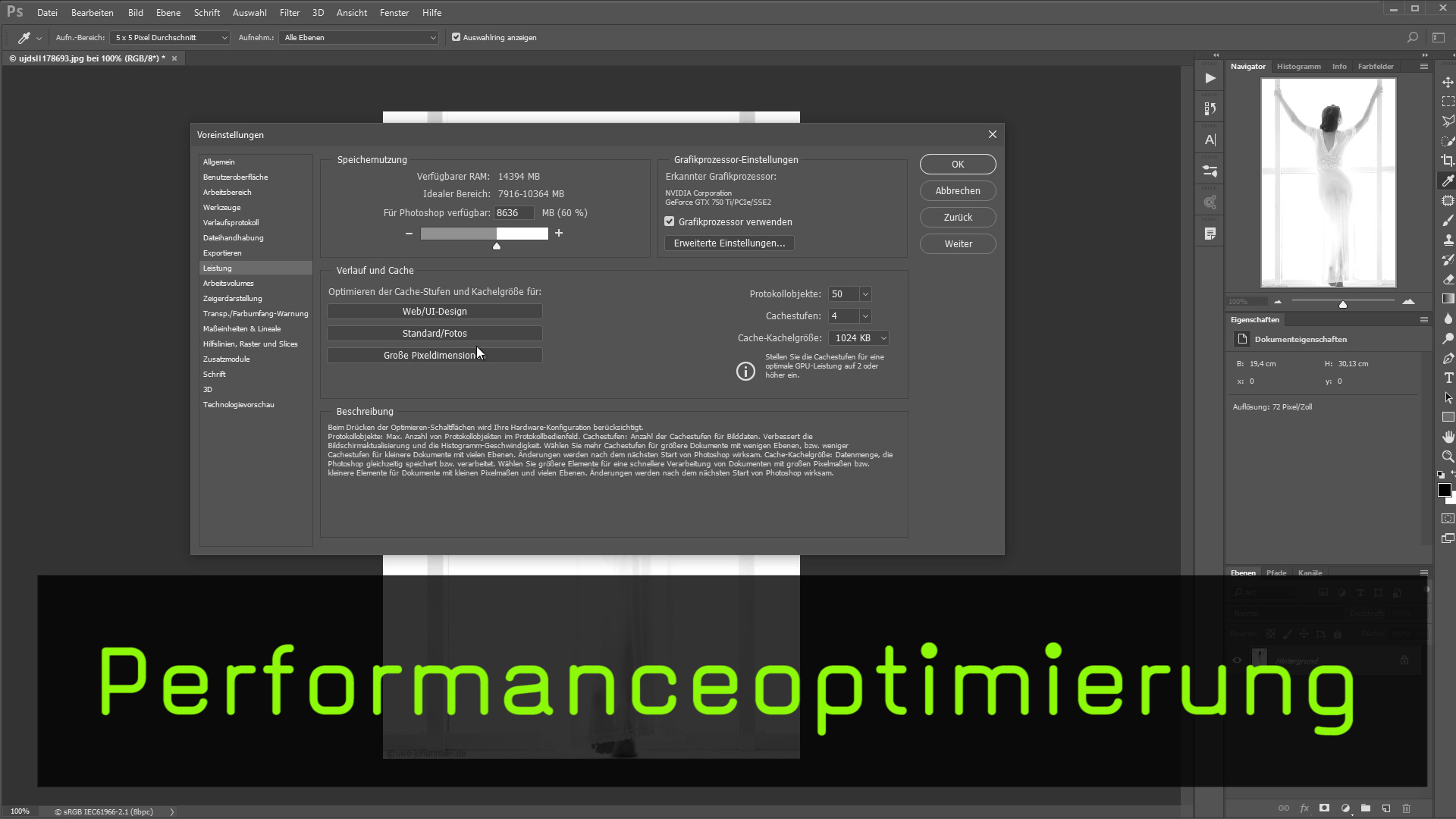 Video: Performance-Optimierung für schnelles Arbeiten mit Photoshop
