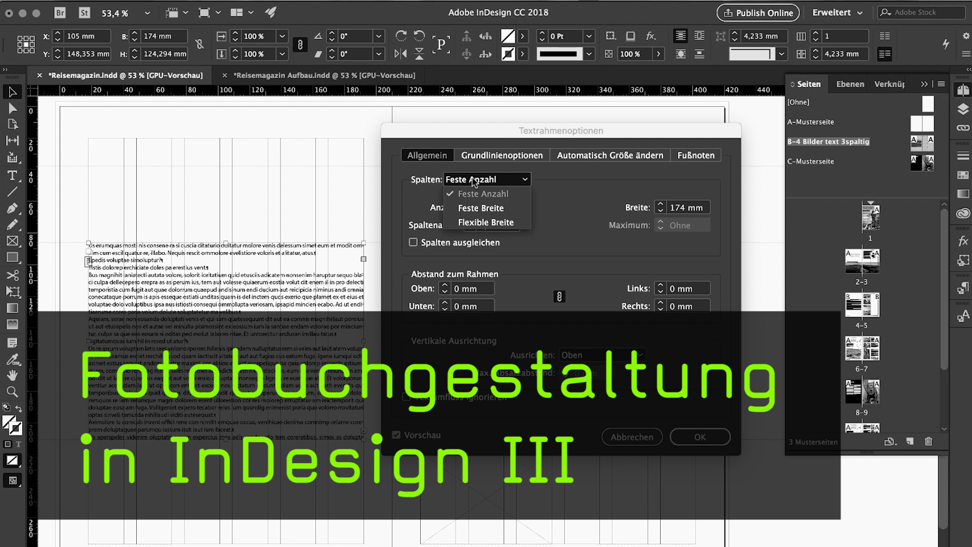 Video: Textgestaltung für Fotobücher in InDesign